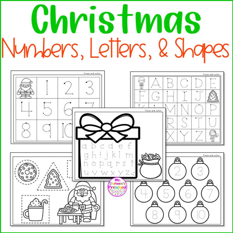 Preschool Christmas Writing & Coloring Fun, Preschool Worksheets, Fine ...