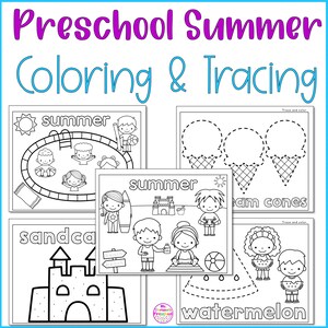 Preschool Summer Worksheets Coloring Activities Prek Summer Writing ...