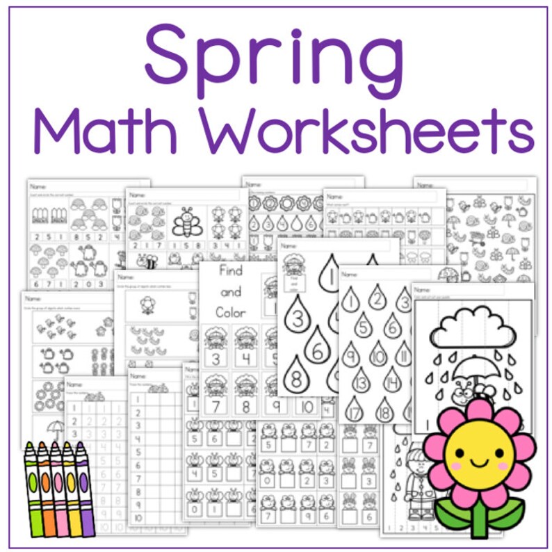 Spring Preschool Math Worksheets Homeschool Counting Printables Spring ...