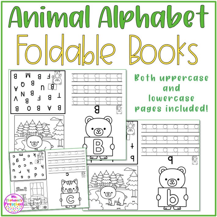 Animal Alphabet Foldable Books, Preschool Alphabet Books, Homeschool ...