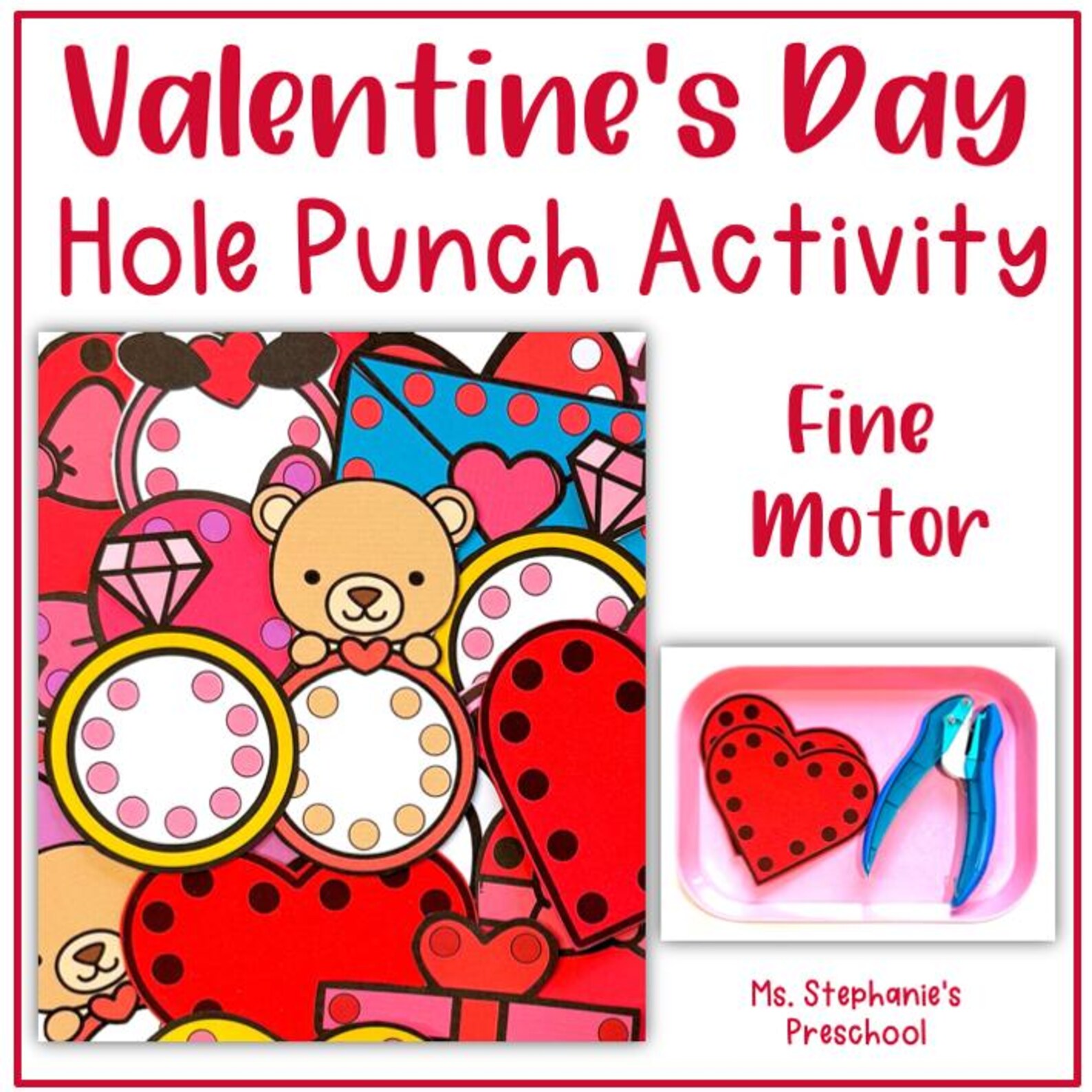 Valentines Day Hole Punch Preschool Fine Motor Activity Printable ...