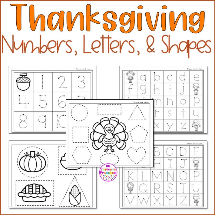 Preschool Thanksgiving Writing & Coloring Fun, Preschool Worksheets ...
