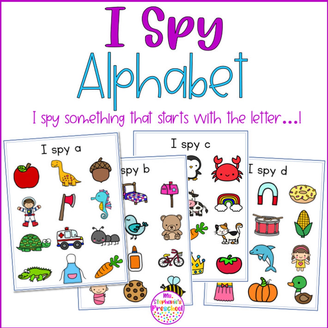 I Spy Alphabet Preschool Activity, Beginning Sounds Practice, Phonic ...