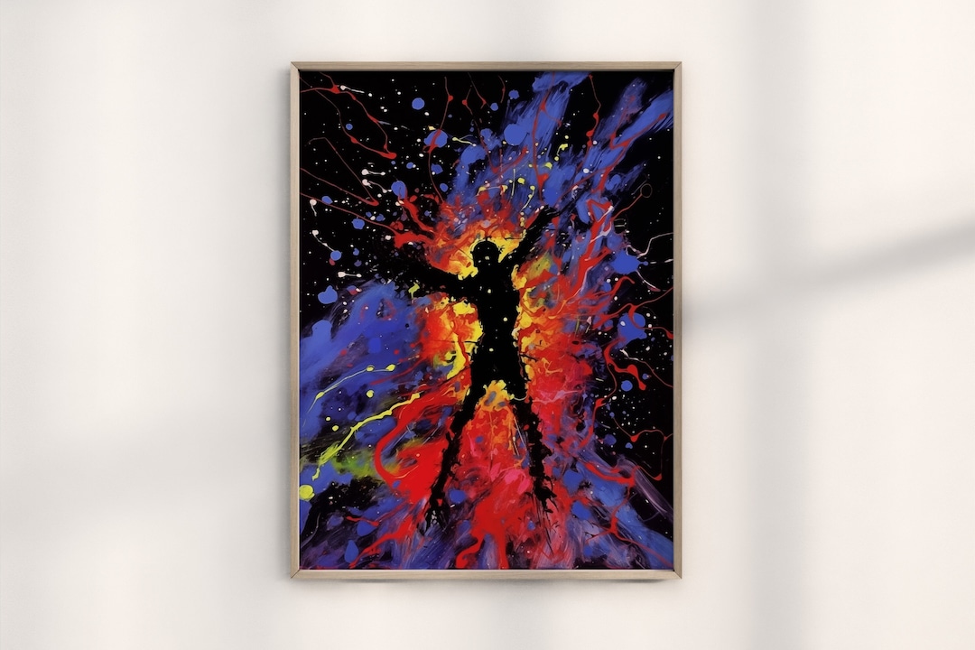 Jackson Pollock Electric Night Man Print, Vibrant Abstract ...