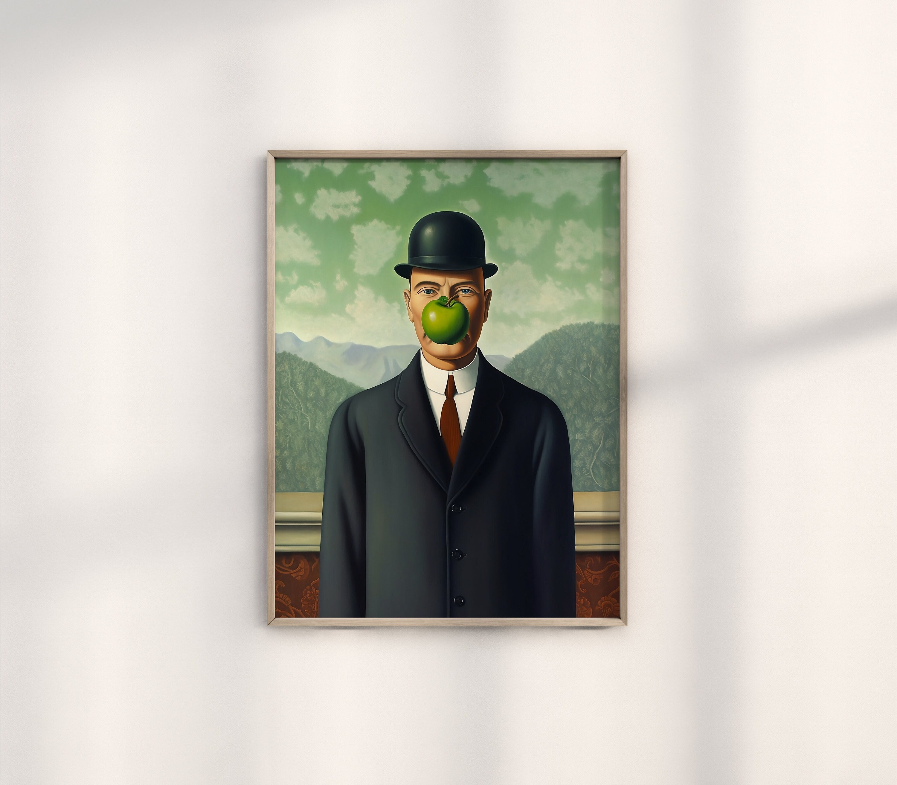 Rene Magritte Green Apple Inspired Print Surrealist Wall Art - Etsy UK