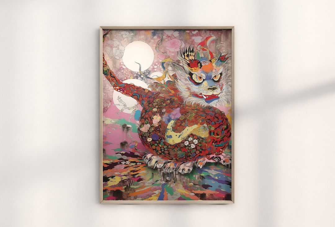 Takashi Murakami Ukiyo-e Dragon Print, Japanese Dragon Art ...