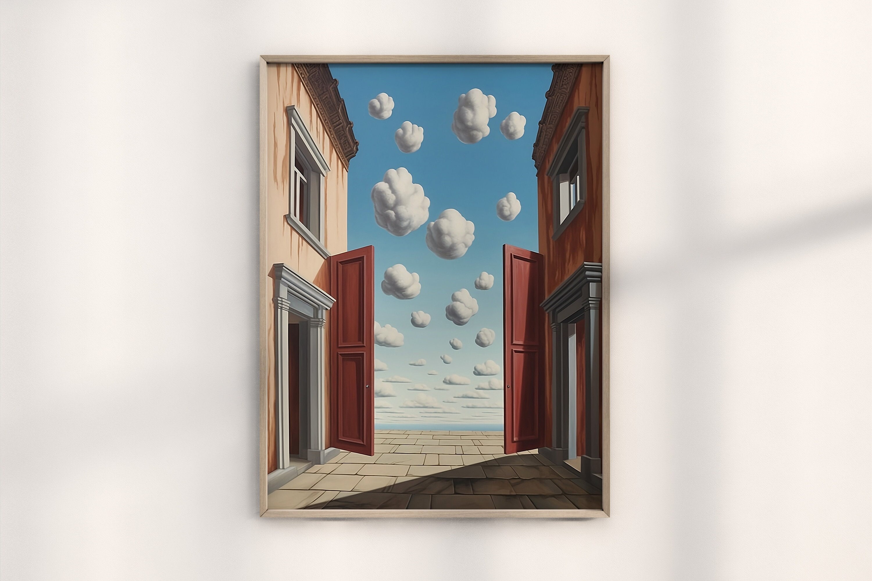 Rene Magritte Surrealist Clouds Print, Authentic Magritte Clouds Artwork, Dreamy Sky Clouds ...