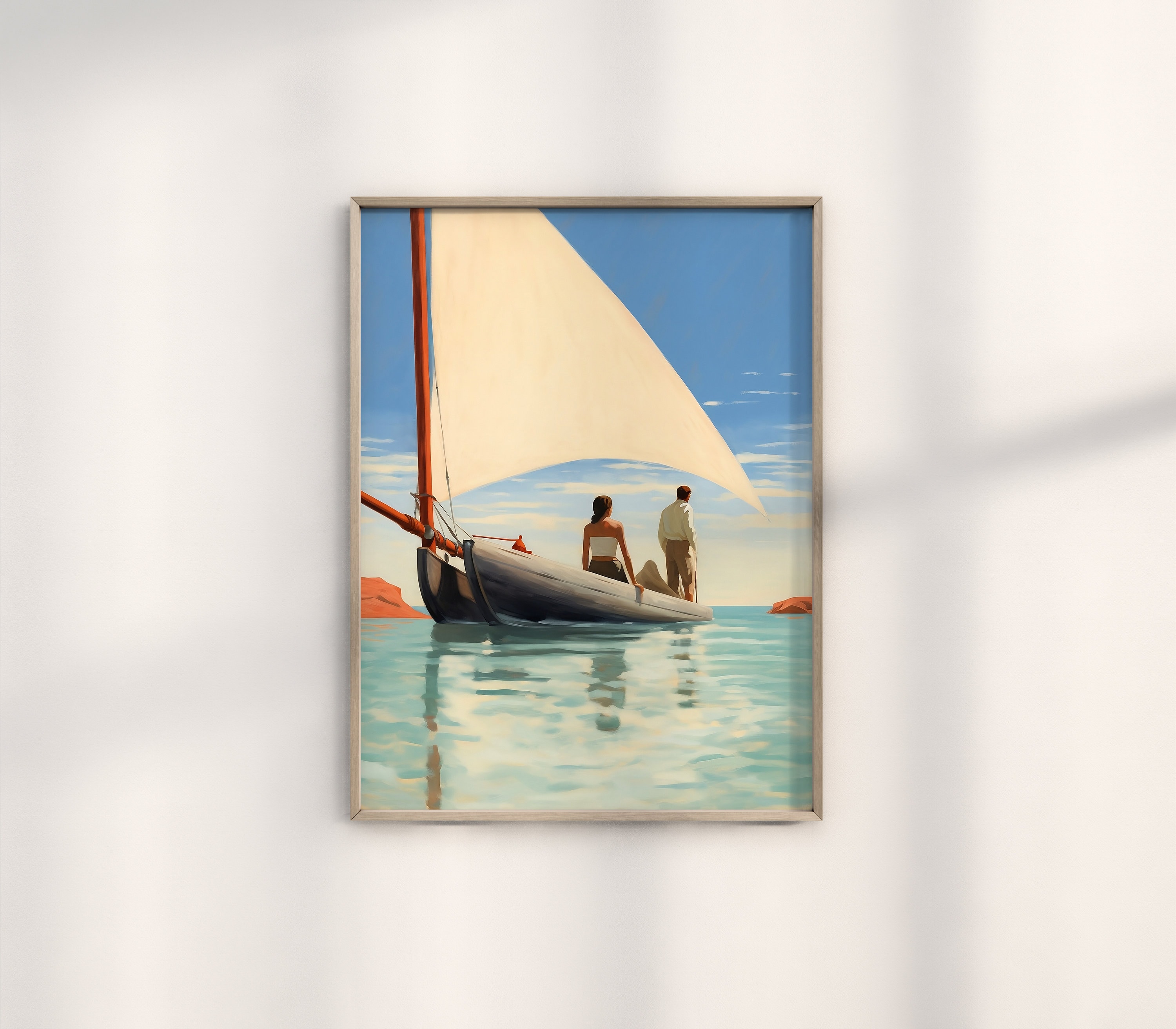 Edward Hopper Set of 3 Scenes at Sea Paintings, Nautical Digital Art ...