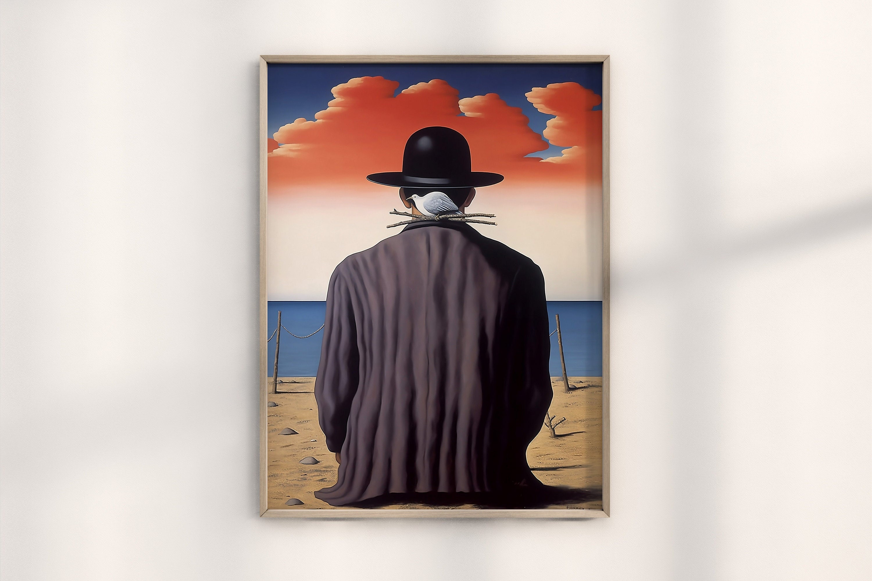 Rene Magritte the Lover Surrealist Print, Authentic Magritte Face ...