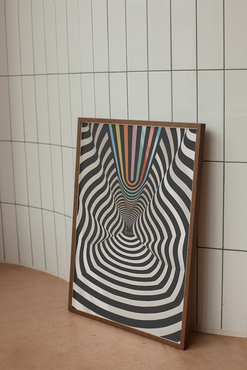 Bridget Riley Hypnotic Optical Illusion Print, Authentic Riley Illusion ...