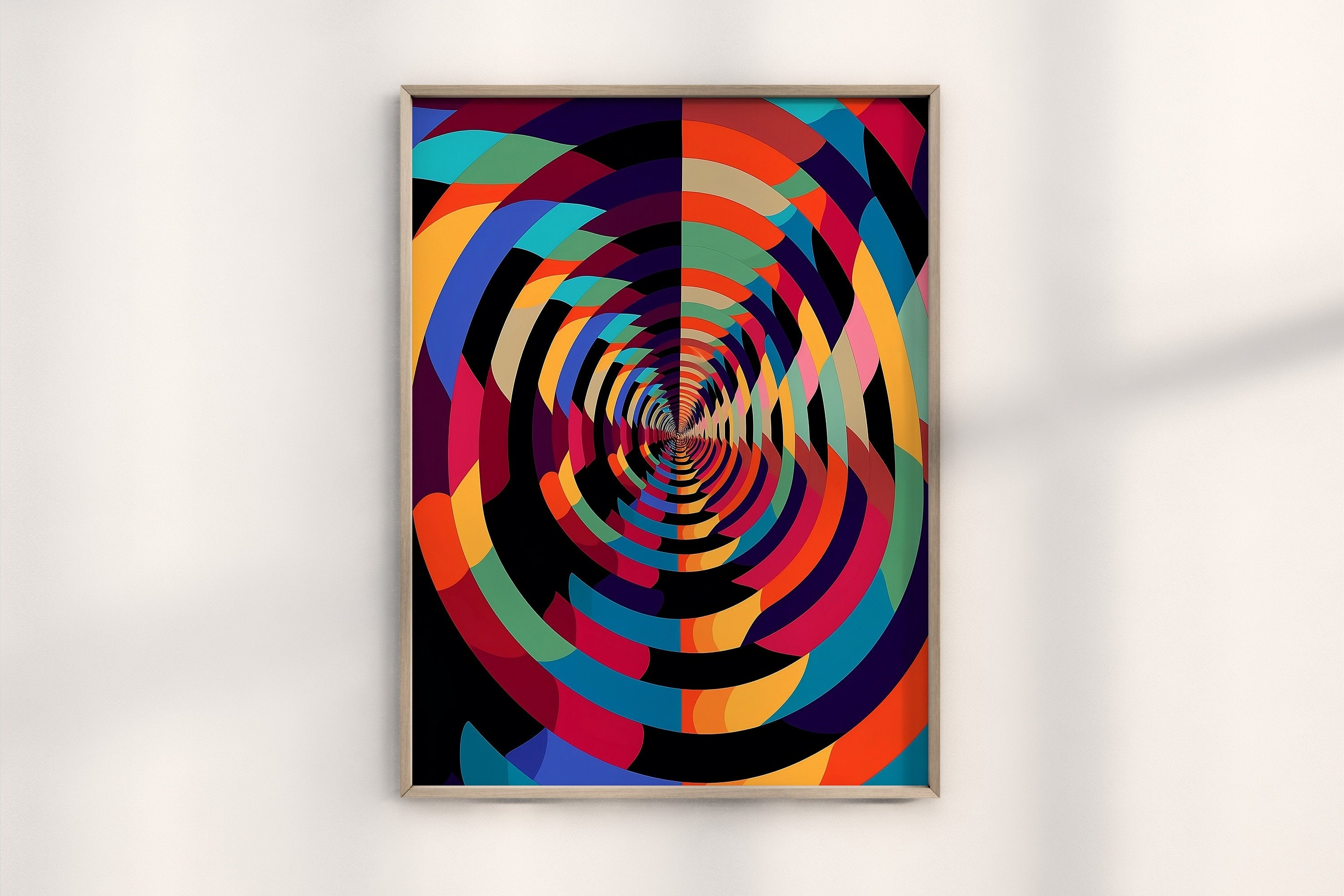 Bridget Riley Circular Gradient Optical Illusion Print, Modern Op Art ...