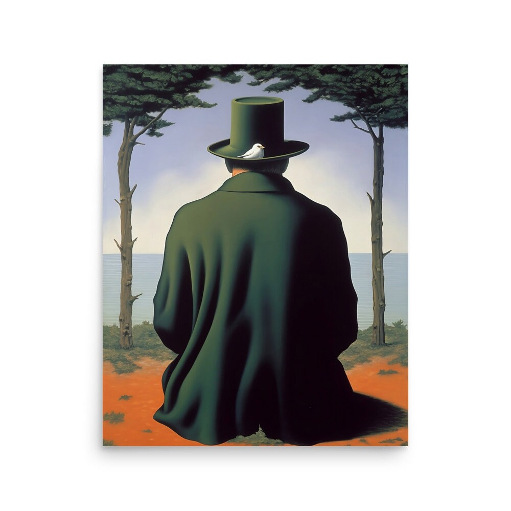 Rene Magritte Behind Son of A Man Print, Authentic Magritte Face ...