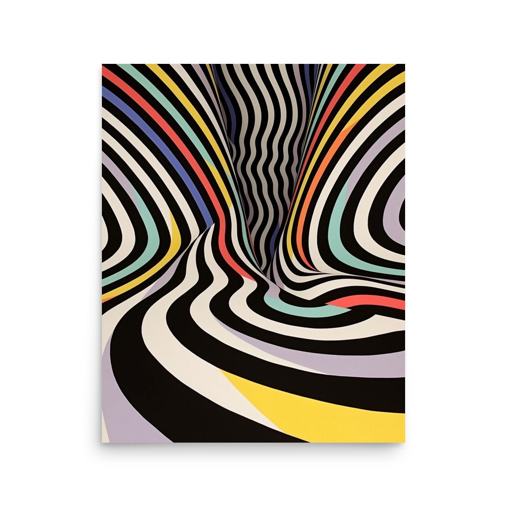 Bridget Riley Intersecting Waves Print,modern Op Art Wave Design ...