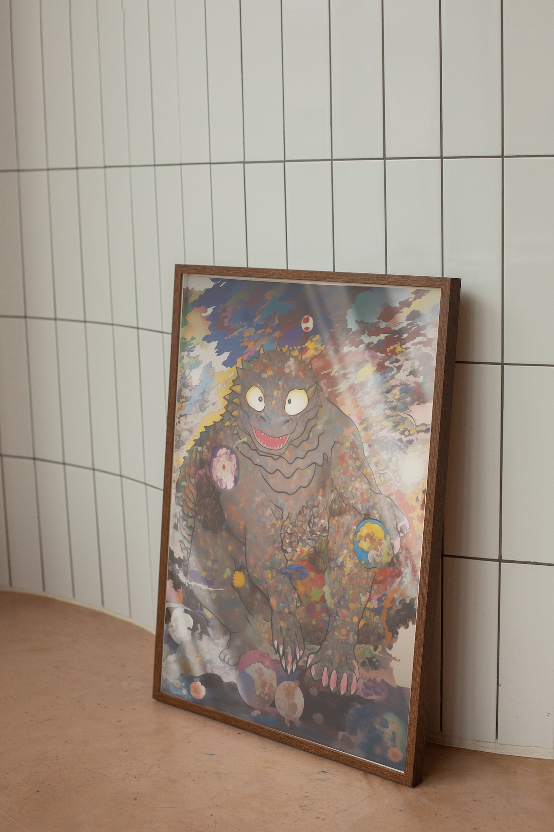 Takashi Murakami Psychedelic Godzilla Print, Vibrant Japanese Pop Art ...