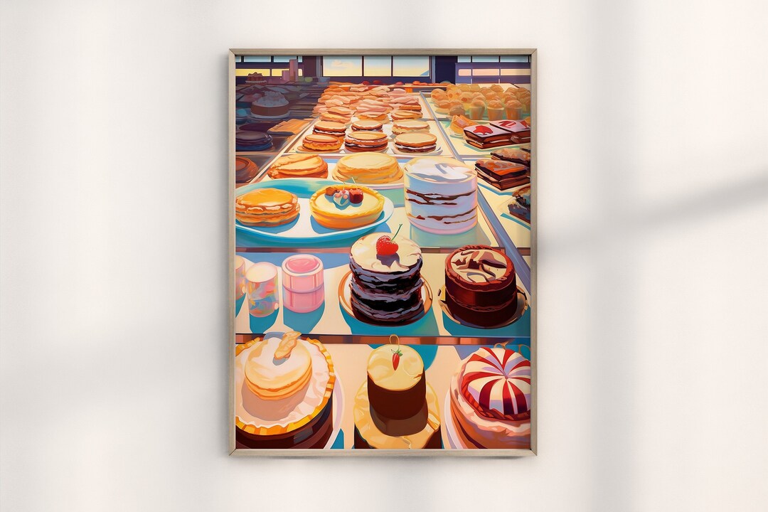 Wayne Thiebaud Pastries Heaven Print, Thiebaud Dessert Art, Vintage ...