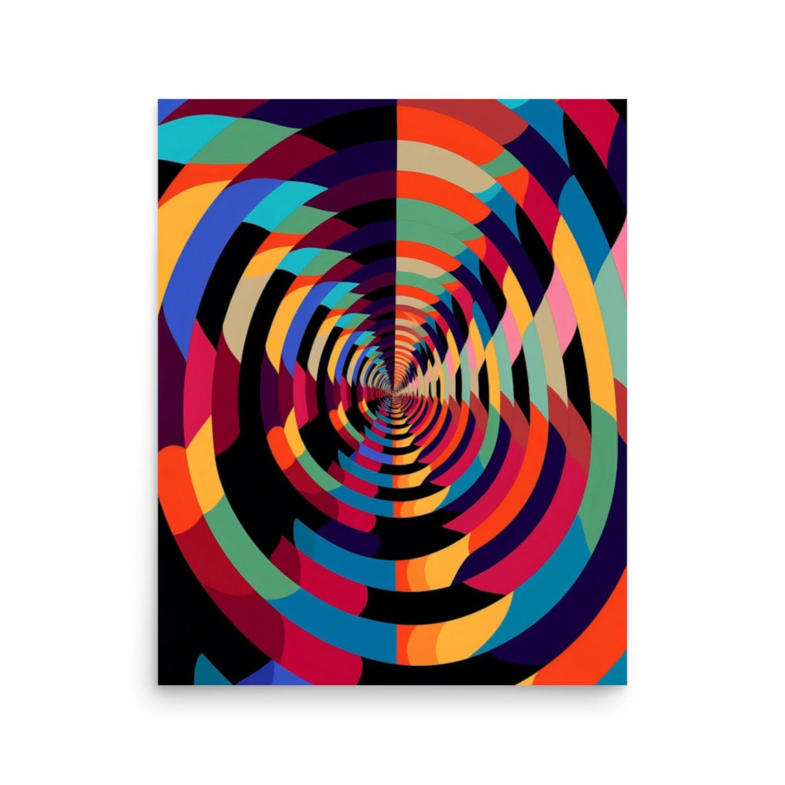 Bridget Riley Circular Gradient Optical Illusion Print, Modern Op Art ...