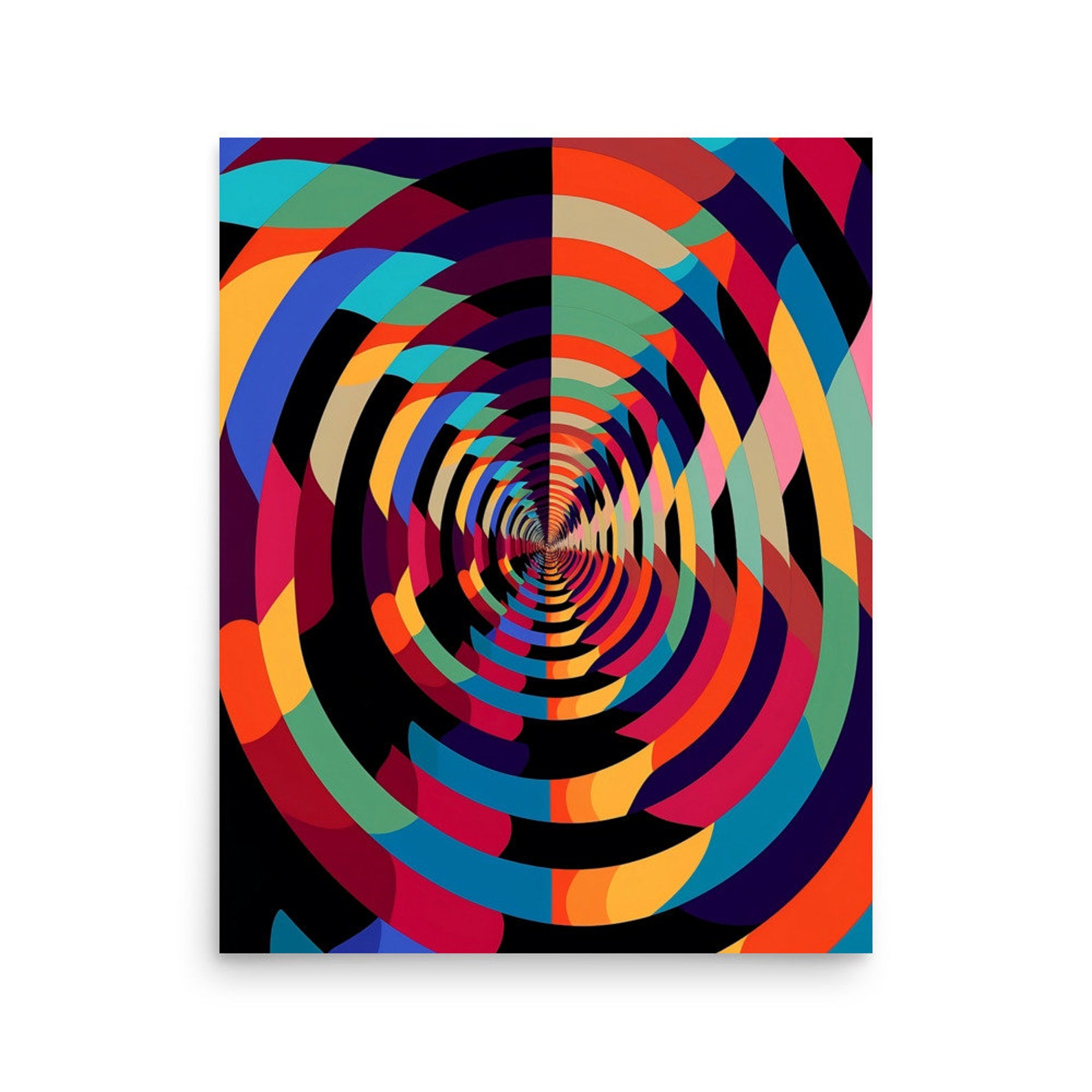 Bridget Riley Circular Gradient Optical Illusion Print, Modern Op Art ...