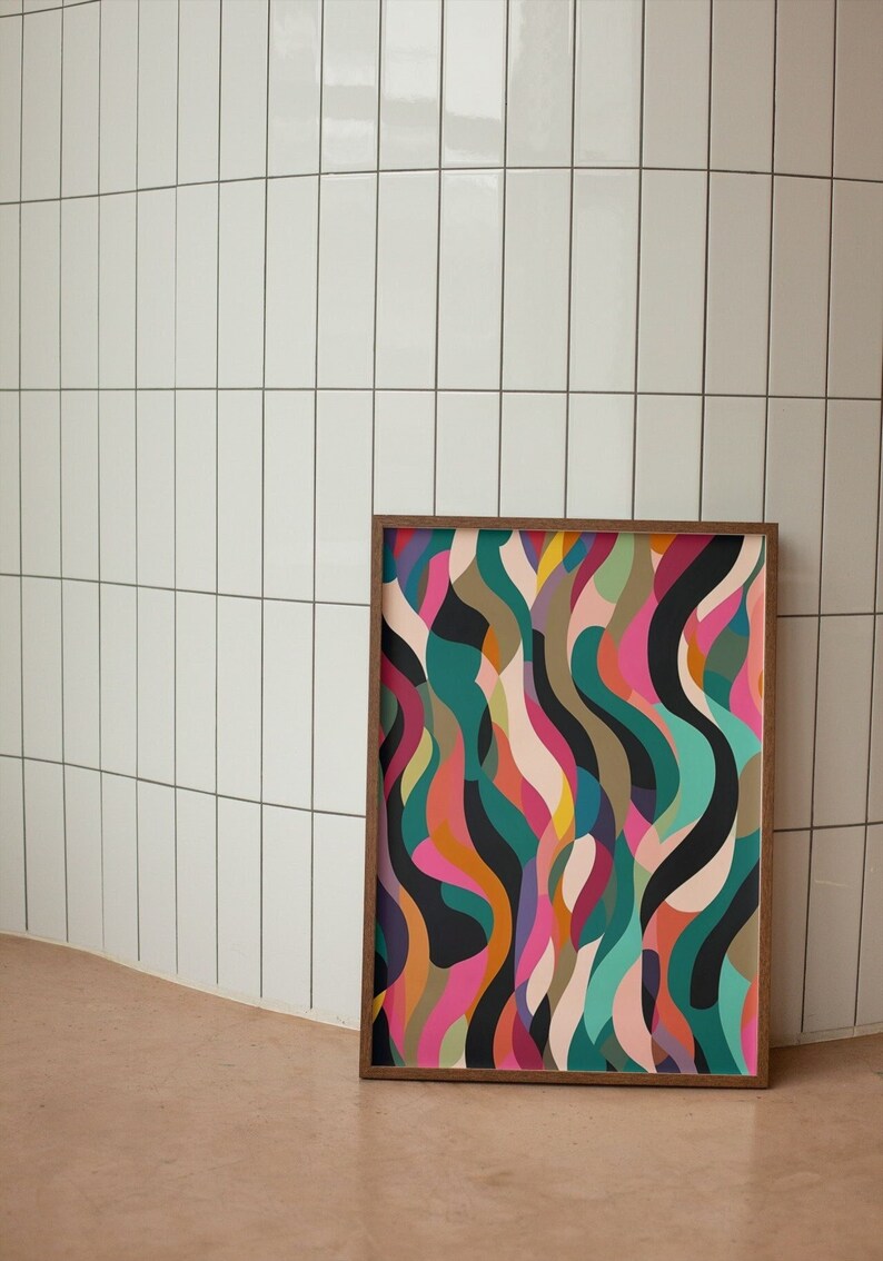 Bridget Riley Tropical Infusion Inspired Print Abstract - Etsy UK