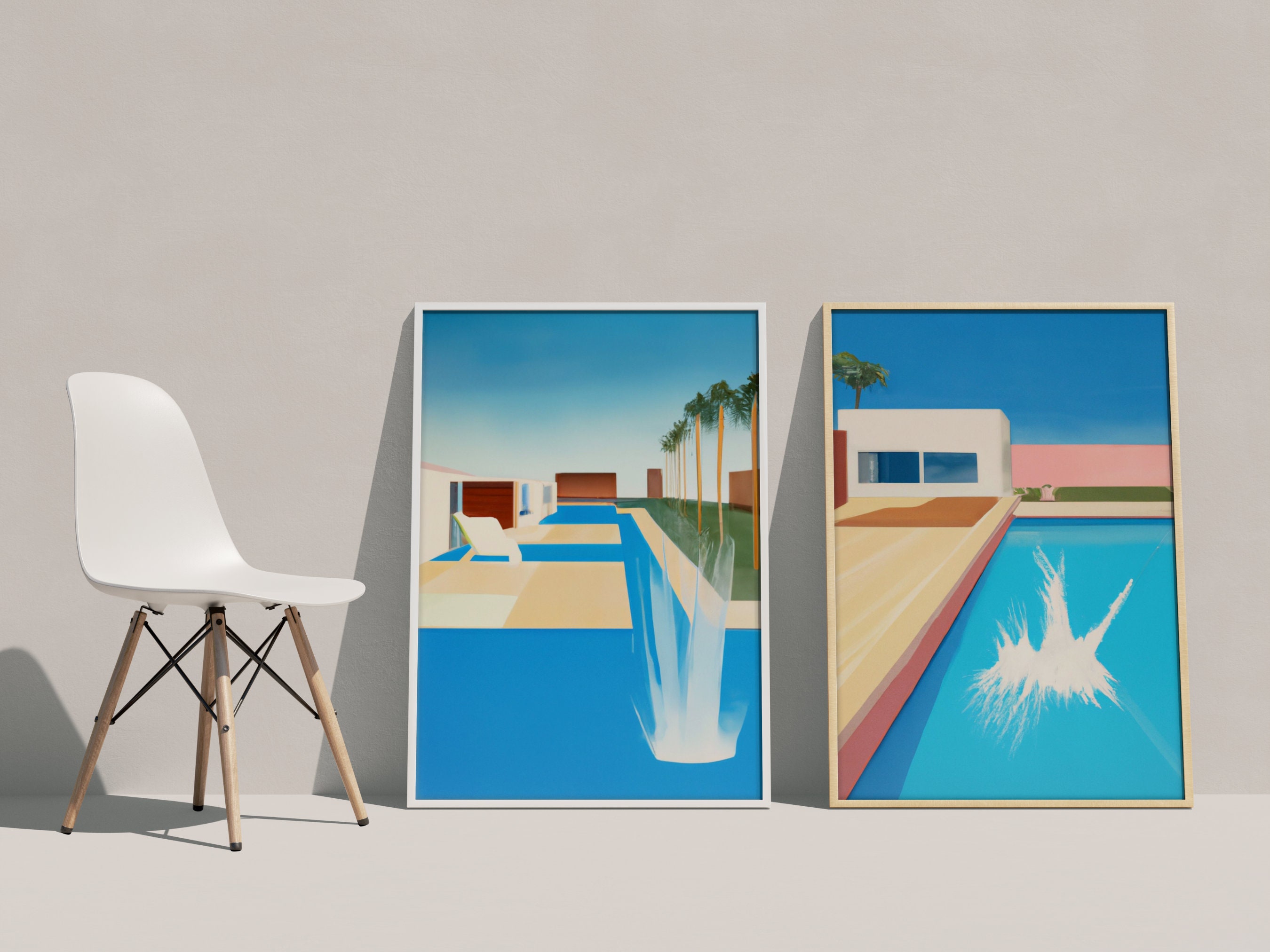 Set of 3 Bigger Splash David Hockney Inspired Prints - Etsy Australia