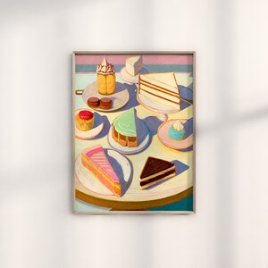 Wayne Thiebaud Set of 3 Pastries Paintings, Gourmet Dessert Art Digital ...
