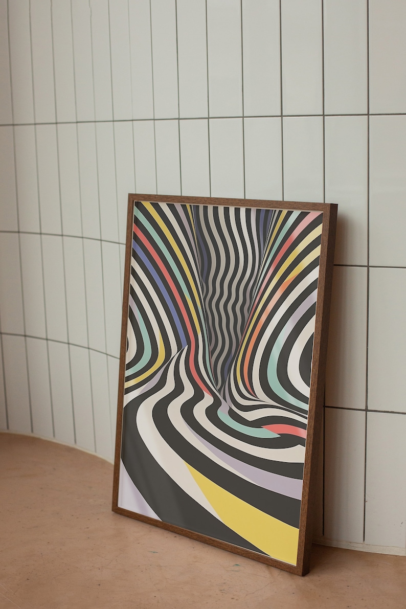 Bridget Riley Intersecting Waves Print,modern Op Art Wave Design ...