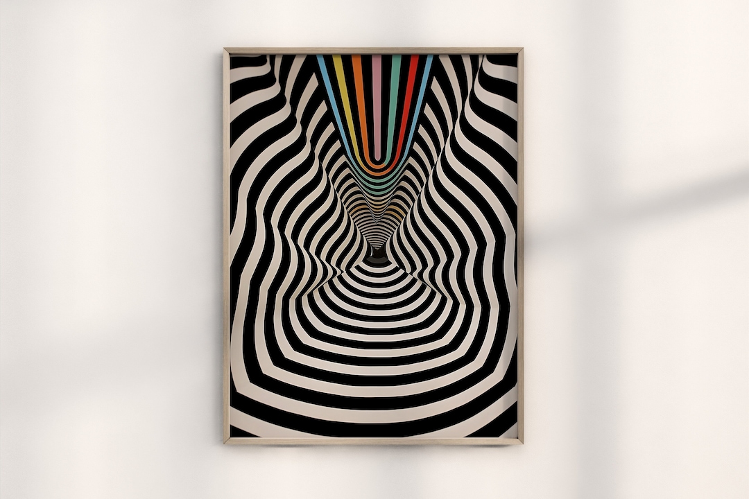 Bridget Riley Hypnotic Optical Illusion Print, Authentic Riley Illusion ...