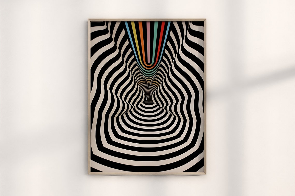 Bridget Riley Hypnotic Optical Illusion Print, Authentic Riley Illusion ...