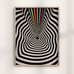 Bridget Riley Hypnotic Optical Illusion Print, Authentic Riley Illusion ...