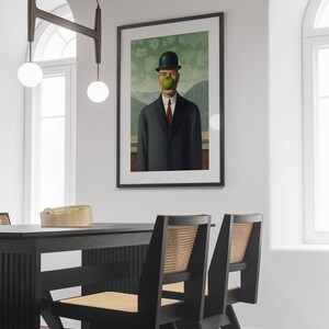 Rene Magritte Green Apple Inspired Print, Surrealist Wall Art, Museum ...