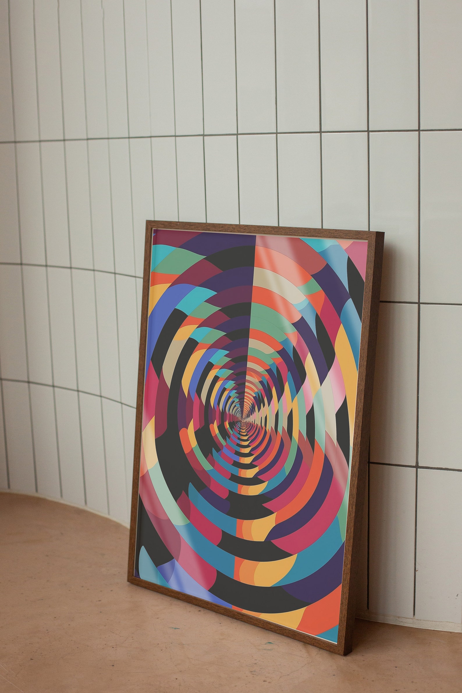 Bridget Riley Circular Gradient Optical Illusion Print, Modern Op Art ...