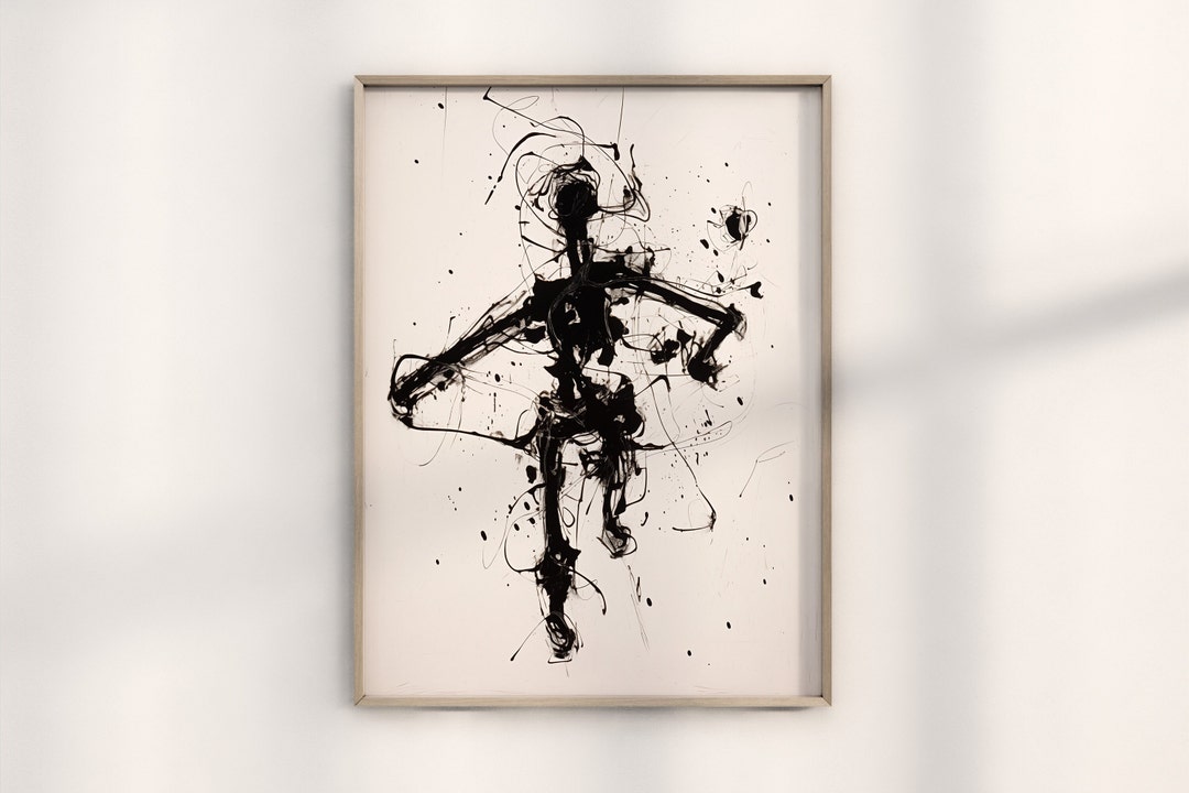 Jackson Pollock Abstract Drip Figure Print, Handmade Pollock-inspired ...