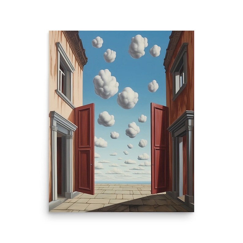 Rene Magritte Surrealist Clouds Print, Authentic Magritte Clouds Artwork, Dreamy Sky Clouds ...