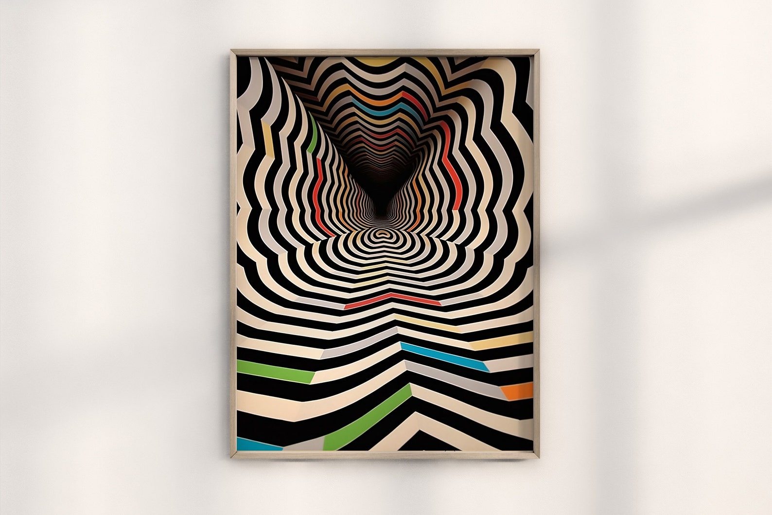 Bridget Riley Tunnel to Infinity Print, Optical Illusion Artwork ...