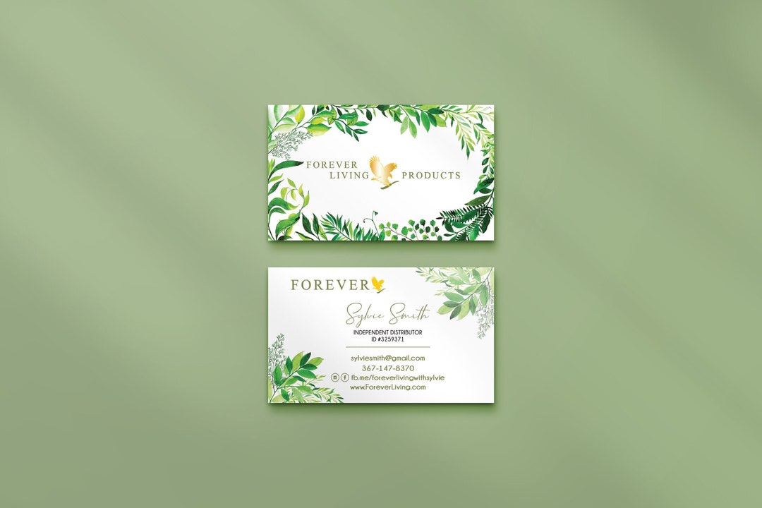 Greenery Forever Living Business Card, Personalized Forever Living ...