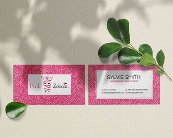 Pink Zebra Business Card Independent Consultant Business - Etsy