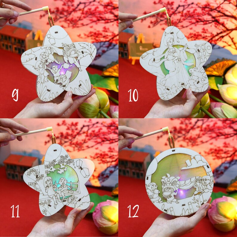 Mid-autumn Festival Wooden Lanterns Gifts for Children Wood - Etsy