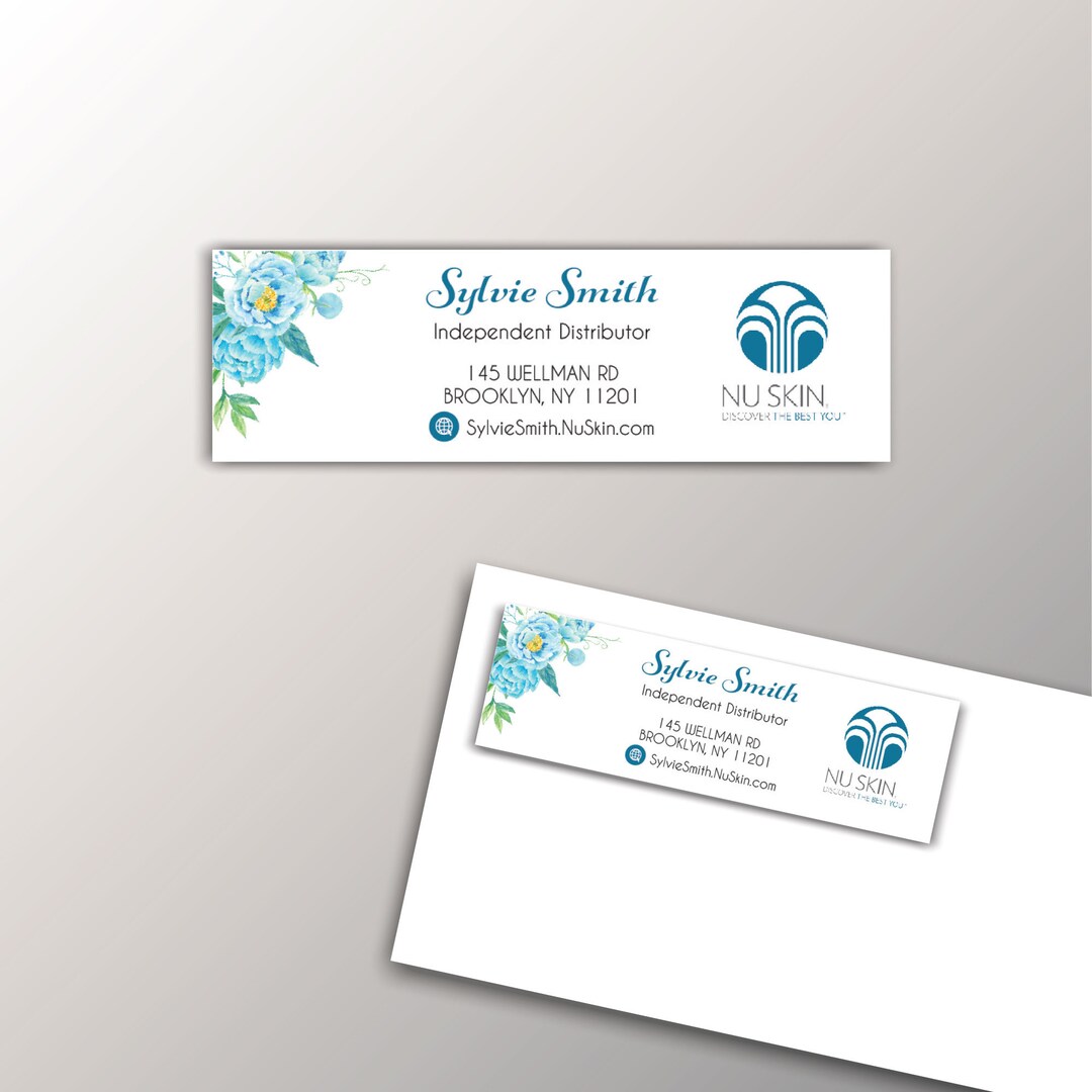 Watercolor NU SKIN Address Label, Personalized Nu Skin Mailing Label ...