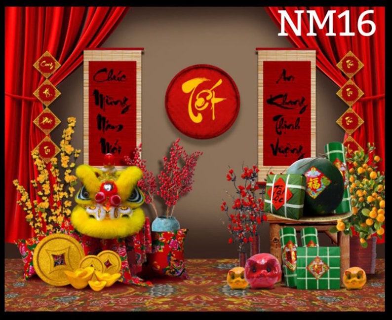 Vietnamese Tet Holiday Lunar New Year Landscape Background - Etsy