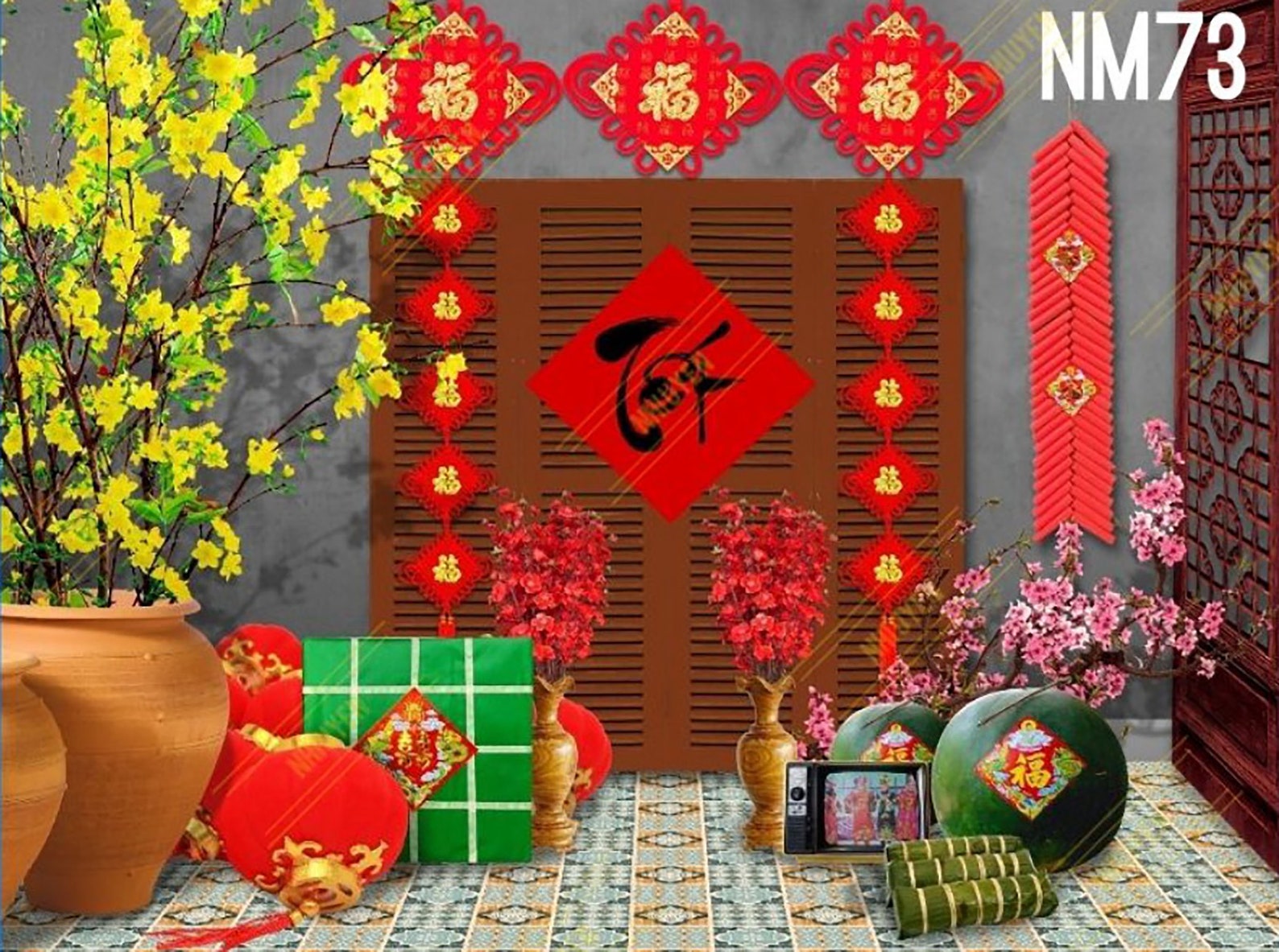 Vietnamese Tet Holiday Lunar New Year Landscape Background, Tet Holiday ...