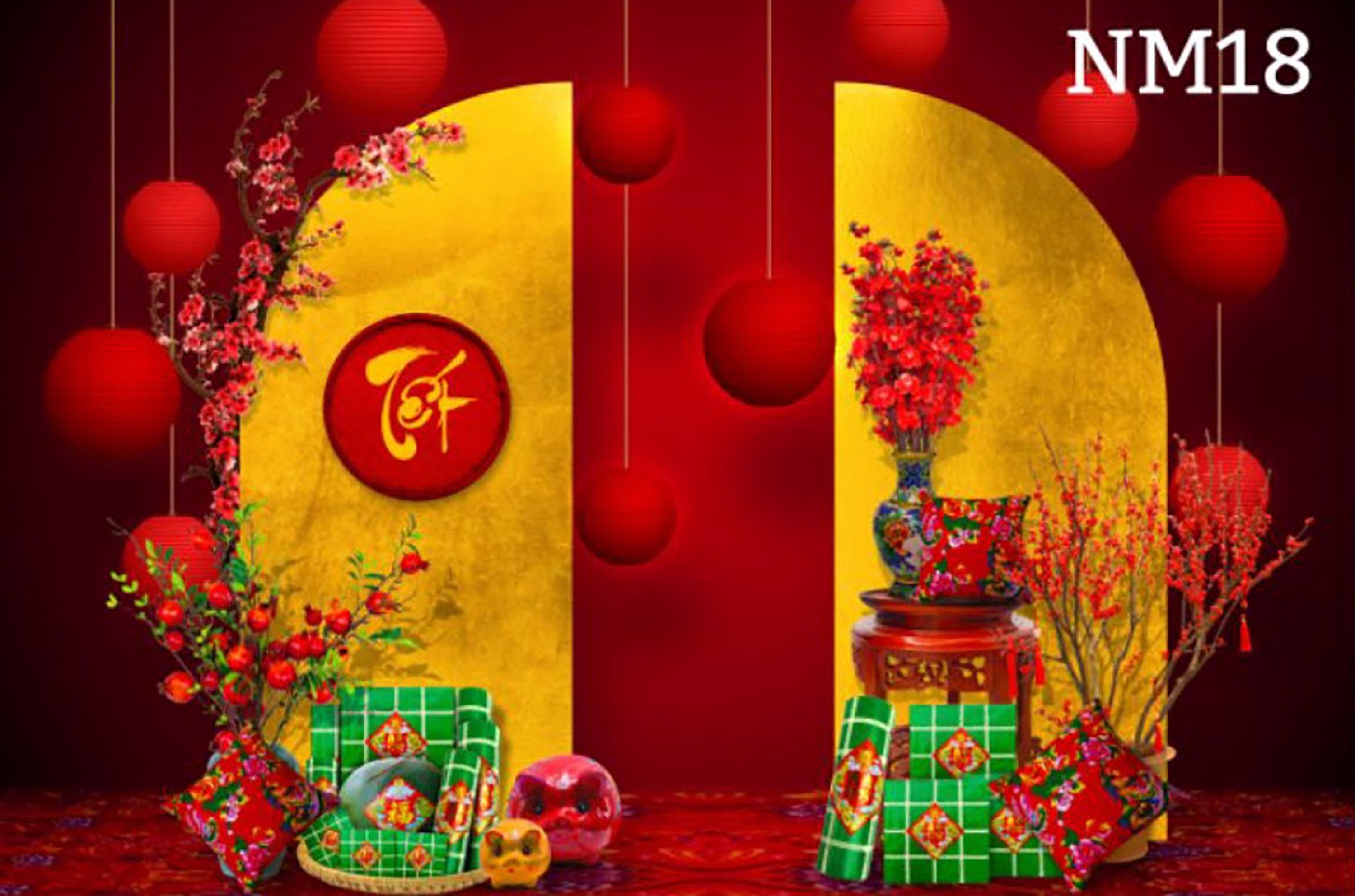 Vietnamese Tet Holiday Lunar New Year Landscape Background, Tet Holiday ...