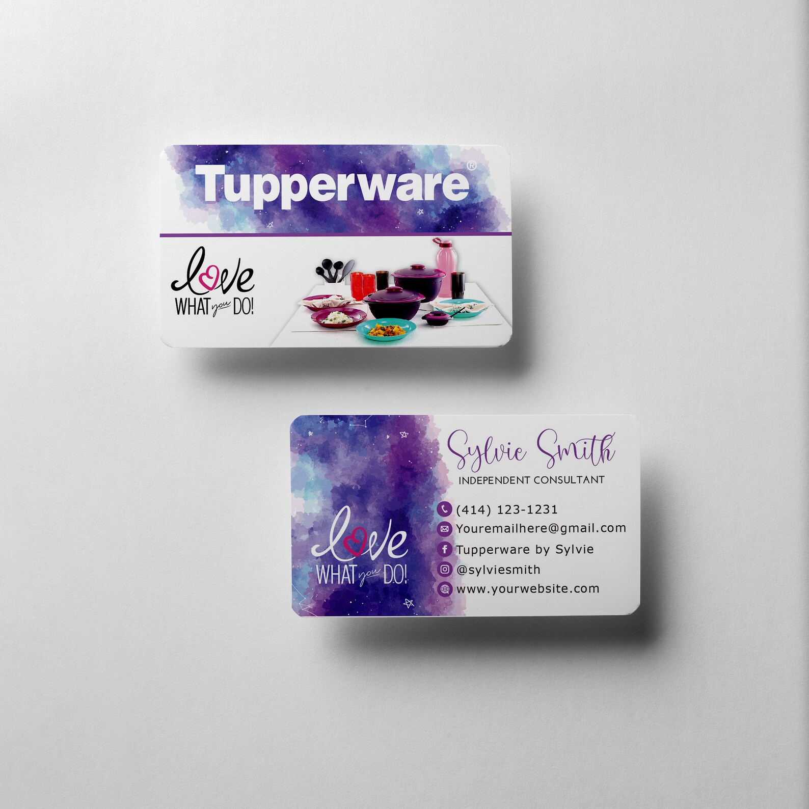 Watercolor Tupperware Business Card, Personalized Tupperware Business ...