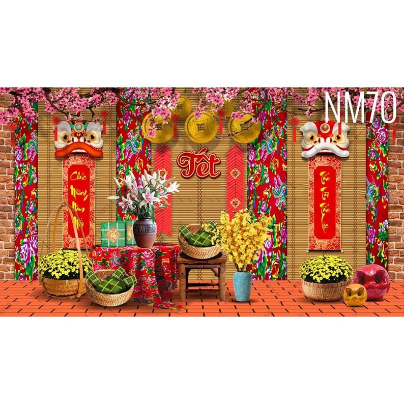 2024 Vietnamese Tet Holiday Lunar New Year Landscape Background, Tet ...