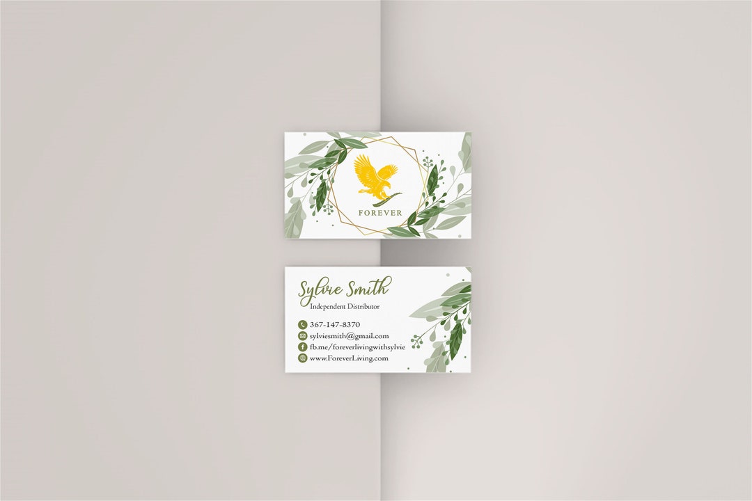 Greenery Forever Living Business Card, Personalized Forever Living ...