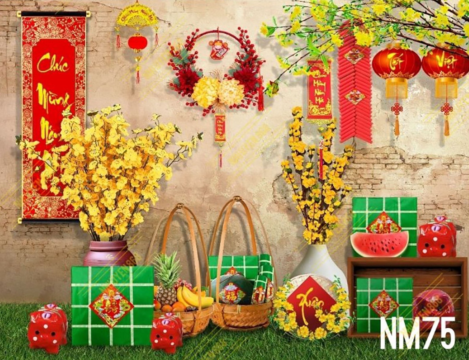 Vietnamese Tet Holiday Lunar New Year Landscape Background, Tet Holiday ...