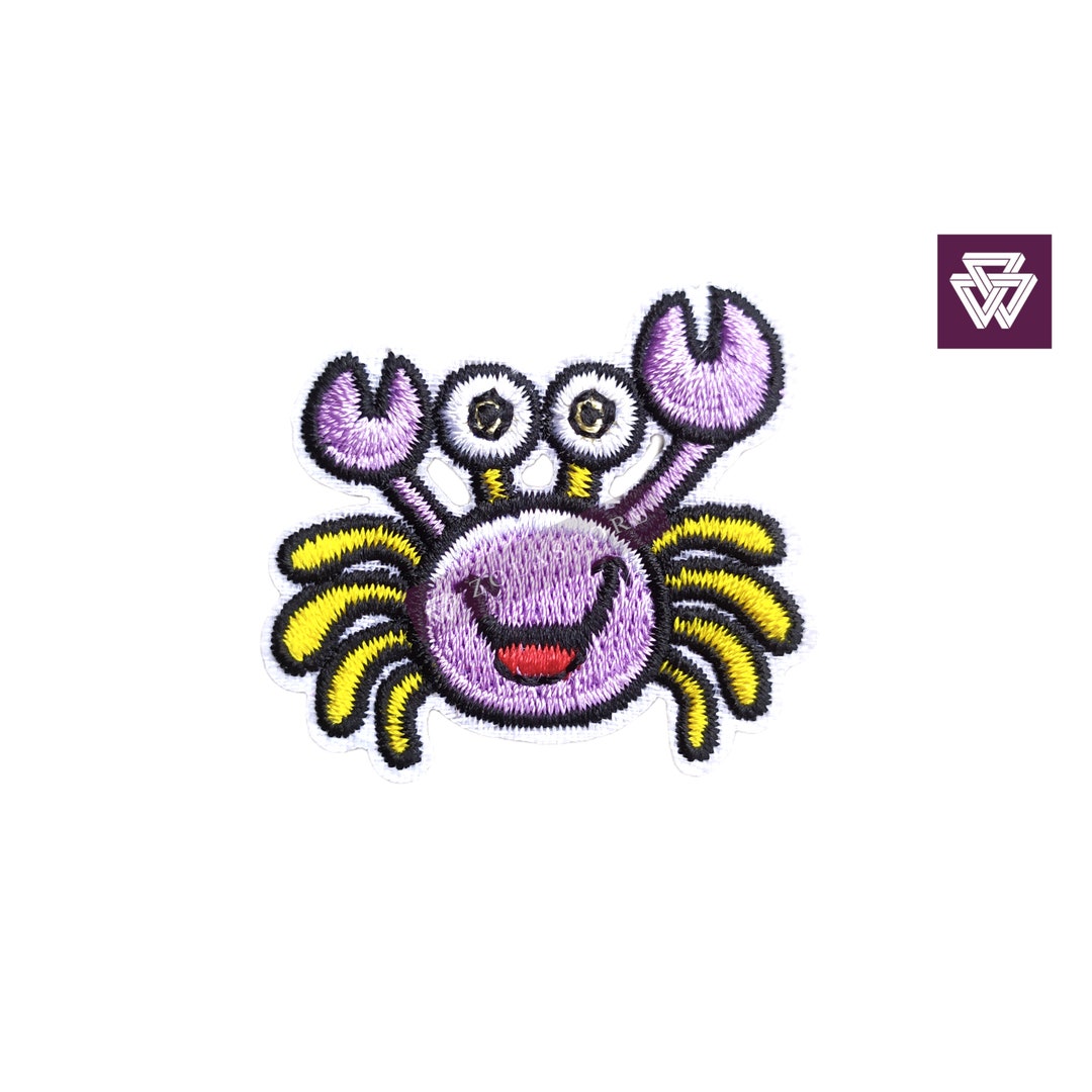 HAPPY CRAB Embroidery Patch Iron On - Etsy