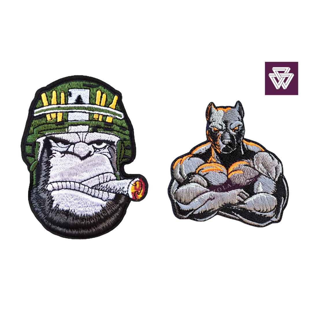 GORILLA SOLDIER BIG, Dog Strongman Embroidery Patch Iron On - Etsy