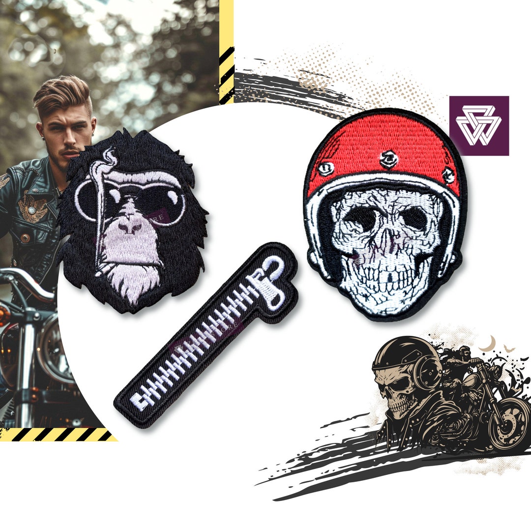 Mock Zipper Embroidered Patch Iron on | Gorilla With Sunglasses Smoking ...