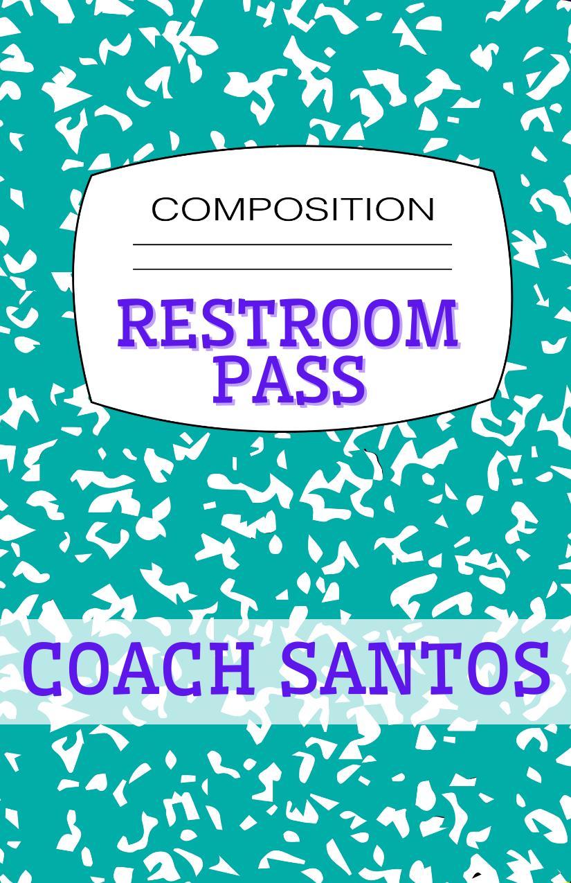 Hall Pass Composition Notebook Design PNG File - Customized FREE - Etsy