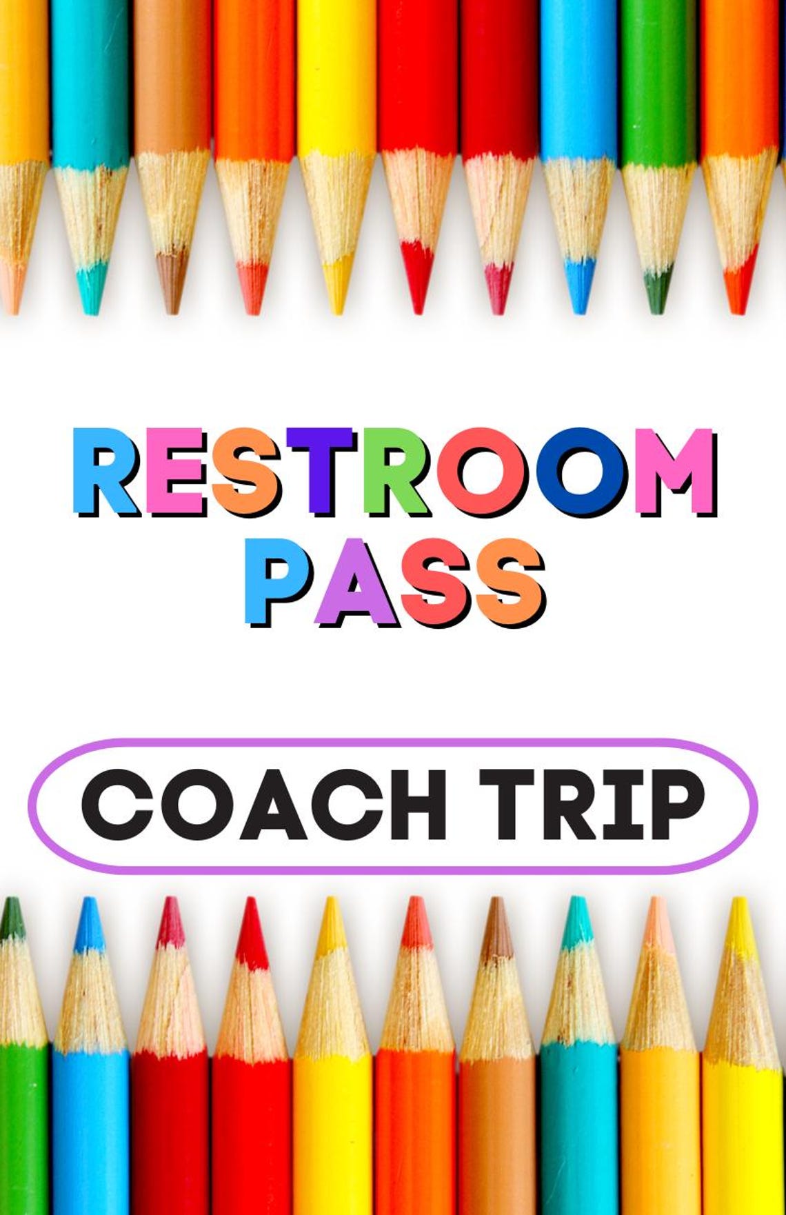 Colored Pencil Hall Pass PNG Design - Customized for FREE - Etsy