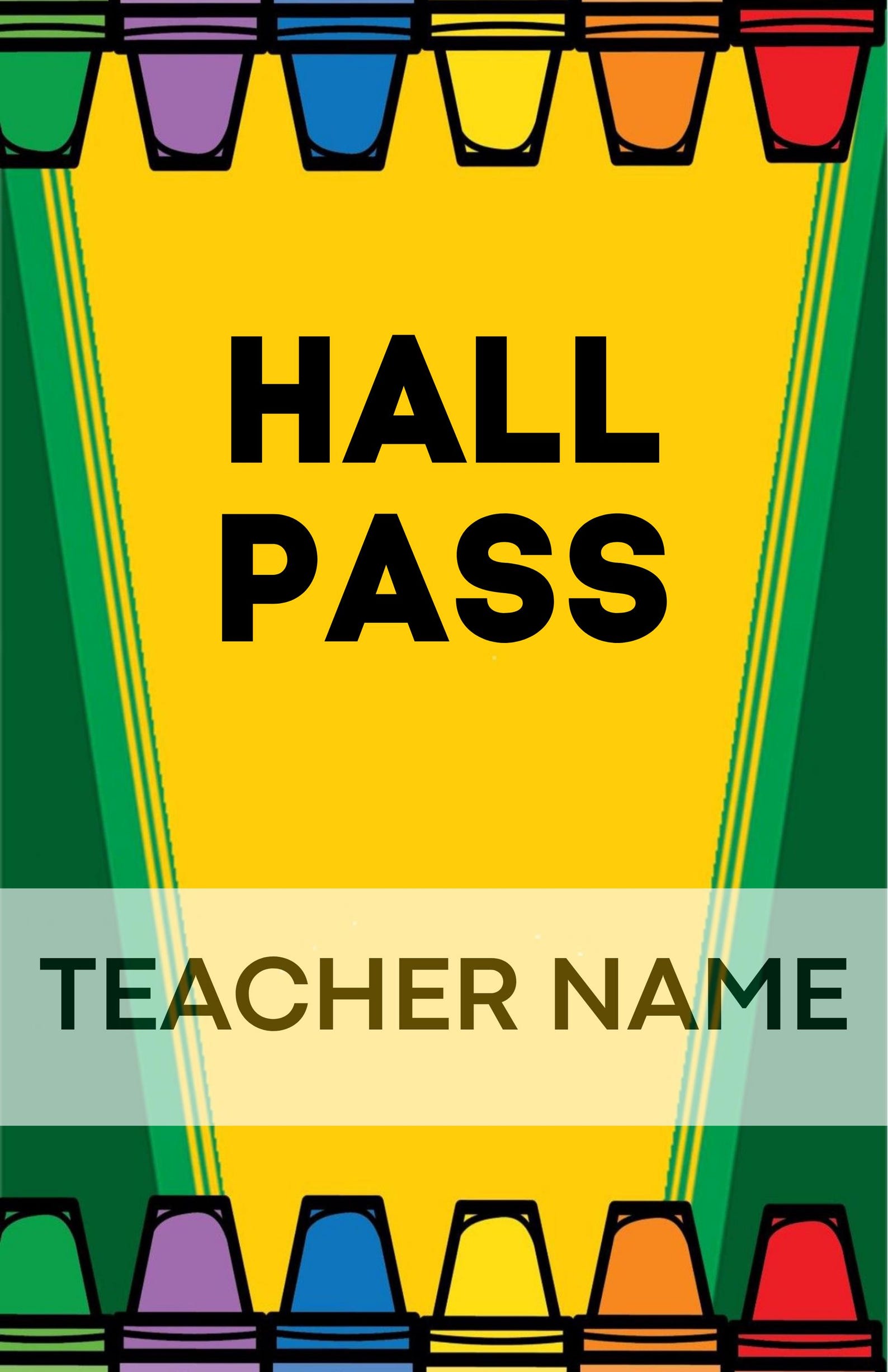 Crayon Hall Pass PNG Design - Customize for FREE - Etsy